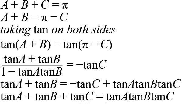 If A, B, C are the angles of a triangle , prove that: tanA + tanB ...