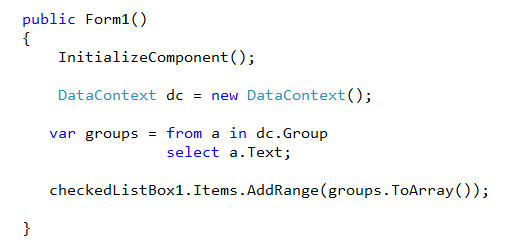 How to bind CheckedListBox using database In windows forms