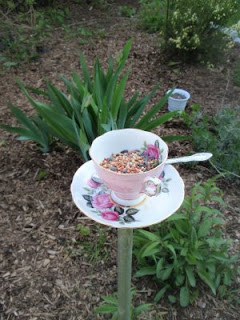 Two Men and a Little Farm: TEACUP BIRDFEEDERS