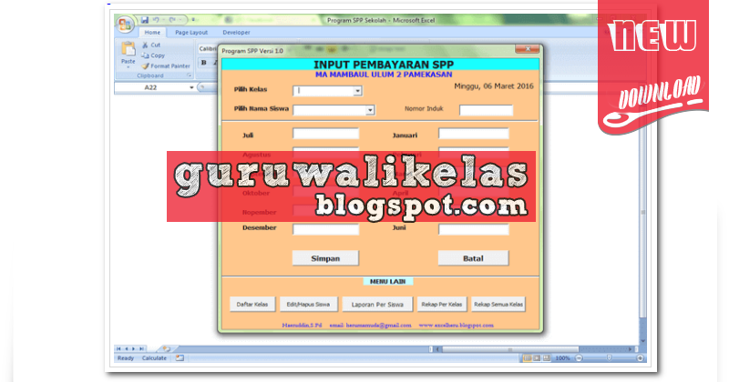 Download Aplikasi SPP Format Microsoft Excel Terbaru 2016/2017