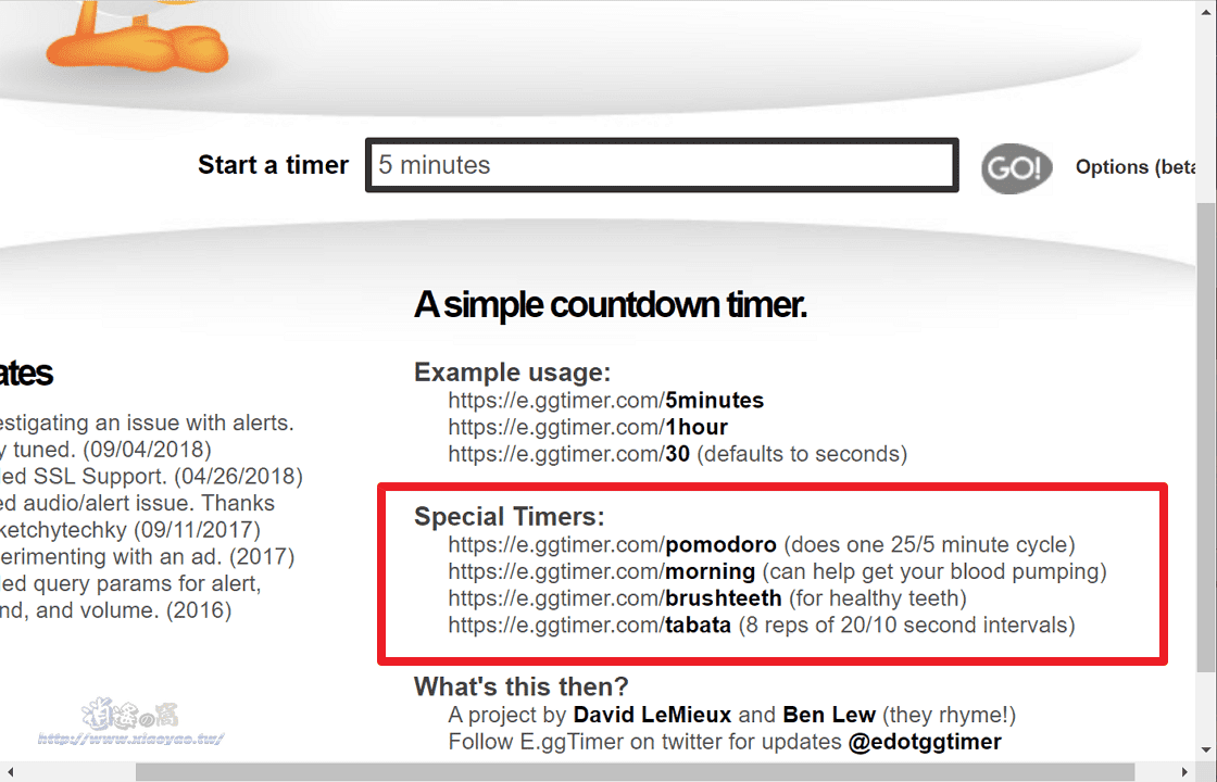 E.gg Timer 簡易型網頁版倒數計時器，自訂時間或開啟番茄鐘計時器