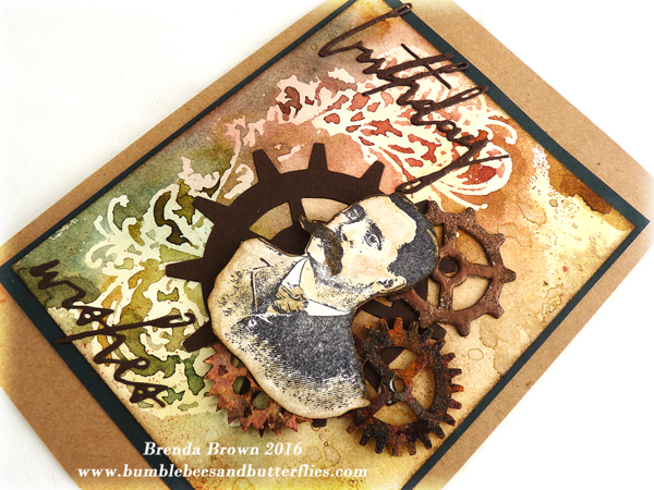 Bumblebees and Butterflies: Masculine cogs card