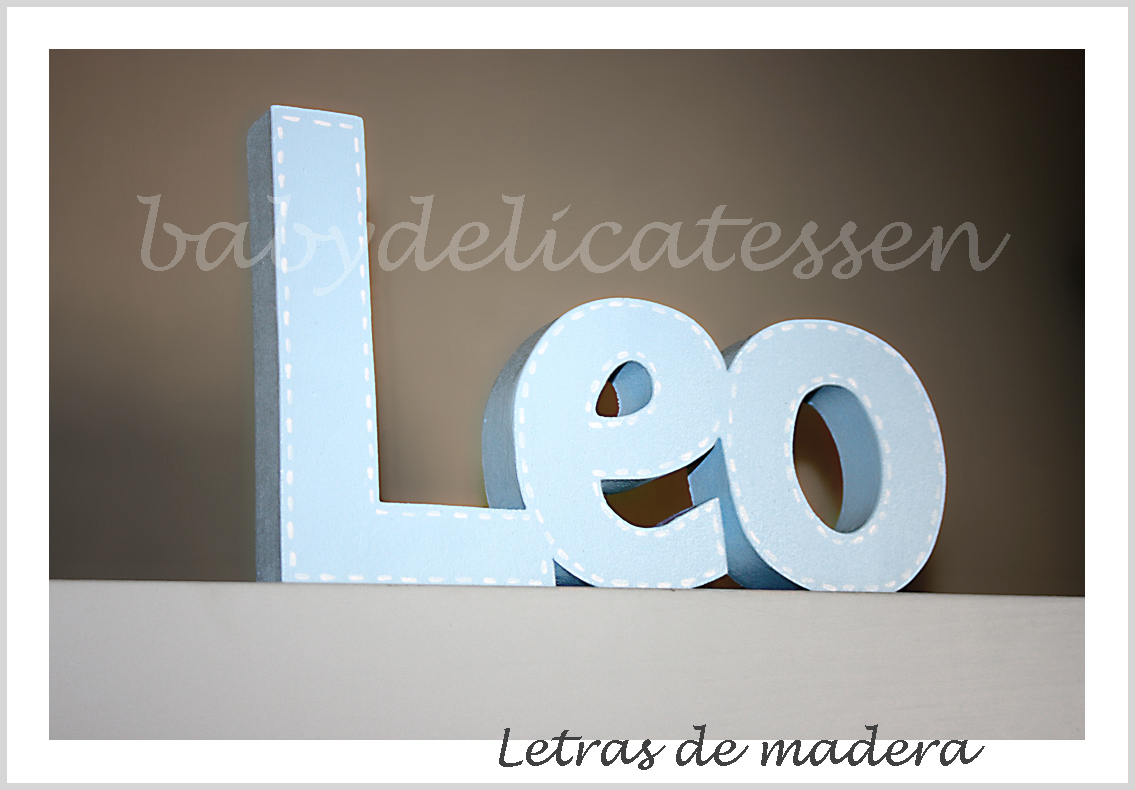 BABY DELICATESSEN LETRAS DE MADERA: LETRAS PARA APOYAR PARA LEO