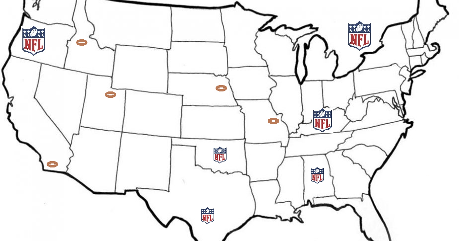 Next Major League Expansion Team: NFL Map Future Movement