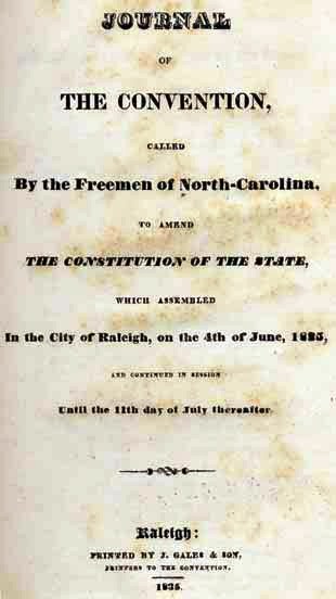 Caswell County North Carolina: 1835 North Carolina Constitutional ...