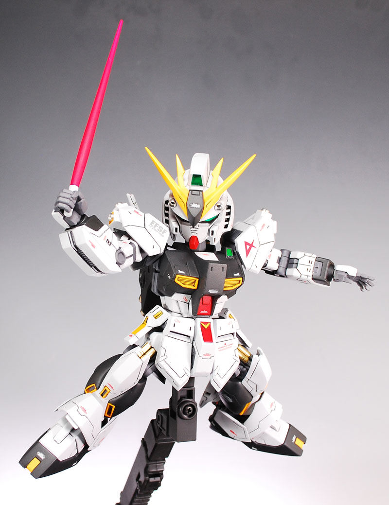 Custom Build: SD x HG RX-93 nu Gundam
