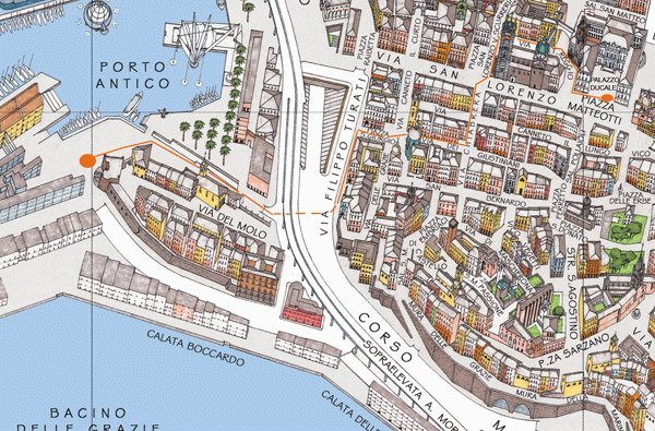 Map of Genoa, Italy