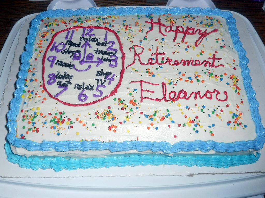 Retirement Cake: Yellow Butter Cake with Buttercream Frosting - Hezzi-D ...
