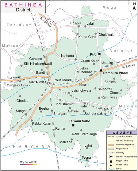 Map Of India: Bathinda-district-map