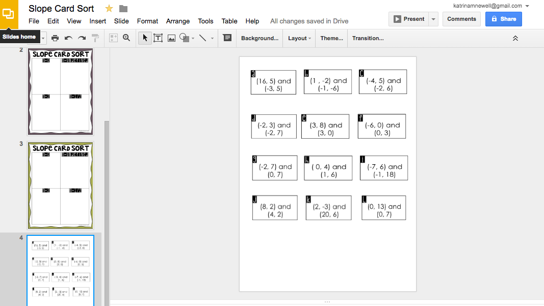 Google/INB Activity for Calculating Slope from 2 Points | Mrs. Newell's ...