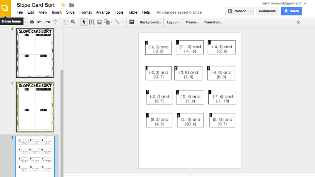 Google/INB Activity for Calculating Slope from 2 Points | Mrs. Newell's ...