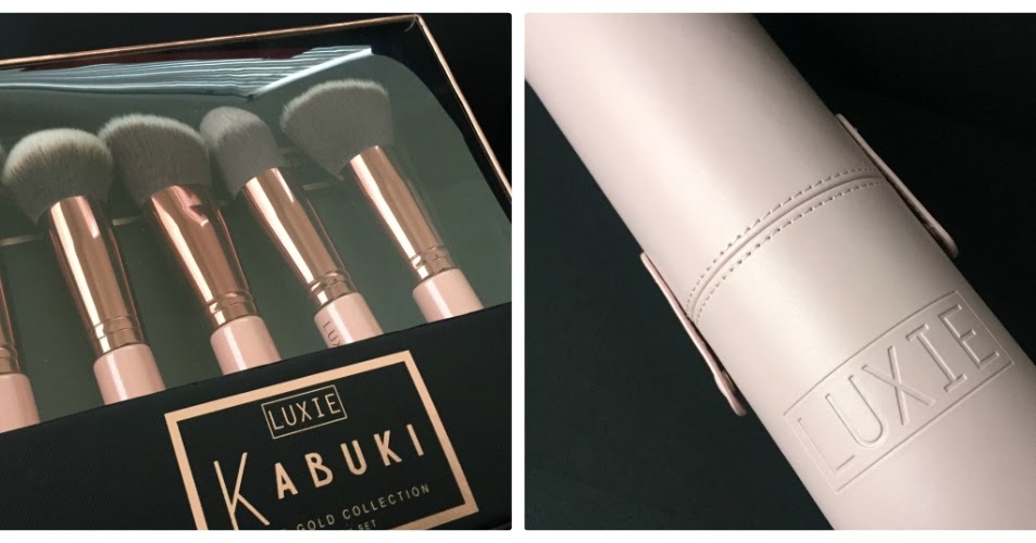 Luxie Beauty Kabuki Rose Gold Collection, Complete Face Set and ...