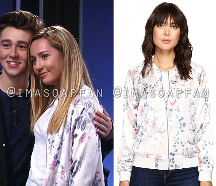 Josslyn Jacks's Floral Bomber Jacket - General Hospital, Season 55 ...