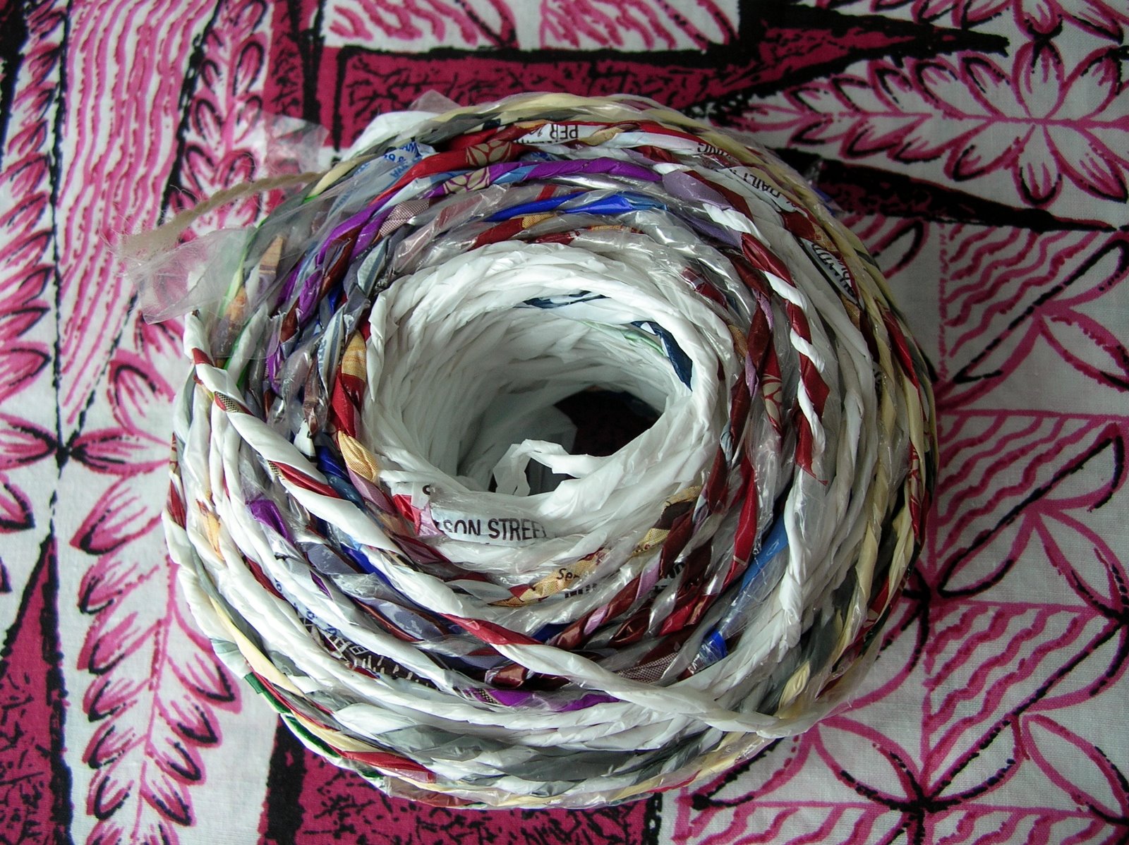 Handspinning Plastic Yarn