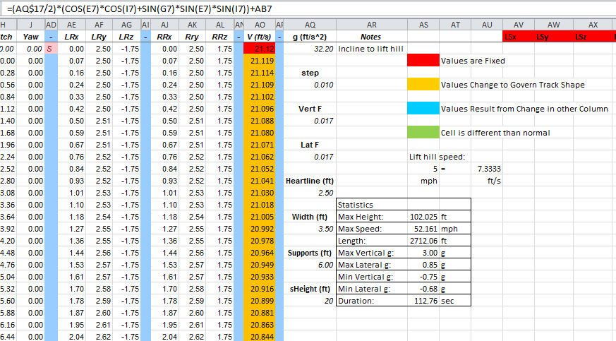 Excel Spreadsheets Help: Unique Excel Uses: Designing Roller Coasters
