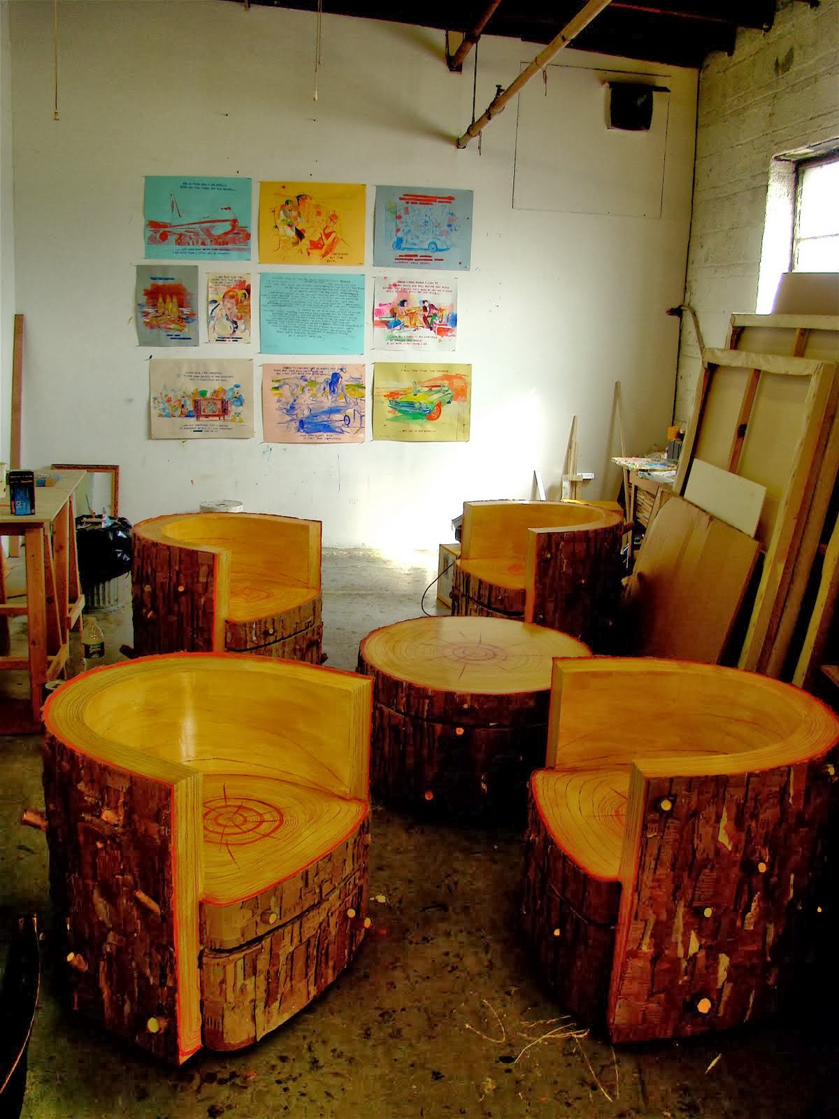 Log+Seating+with+Drawings.jpg (1200×1600) | Moveis