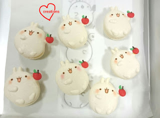 Loving Creations for You: 'Molang with Apple' Apple Salted Caramel Macarons