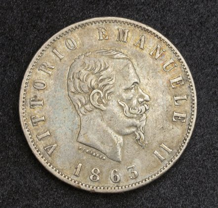 Italian Silver Coins 2 Lire Silver Coin of 1863, King Victor Emmanuel ...