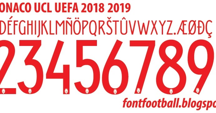 FONT FOOTBALL: Font Vector AS Monaco UEFA UCL 2018 2019 kit