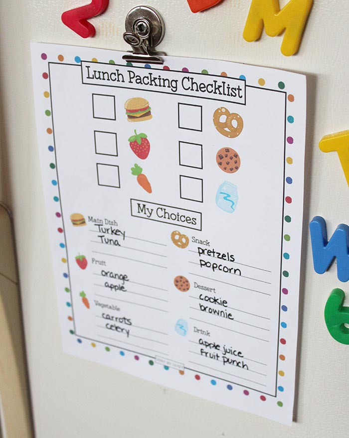 Easy Kids Lunch Box Packing Checklist | Free Printable | Sunny Day Family
