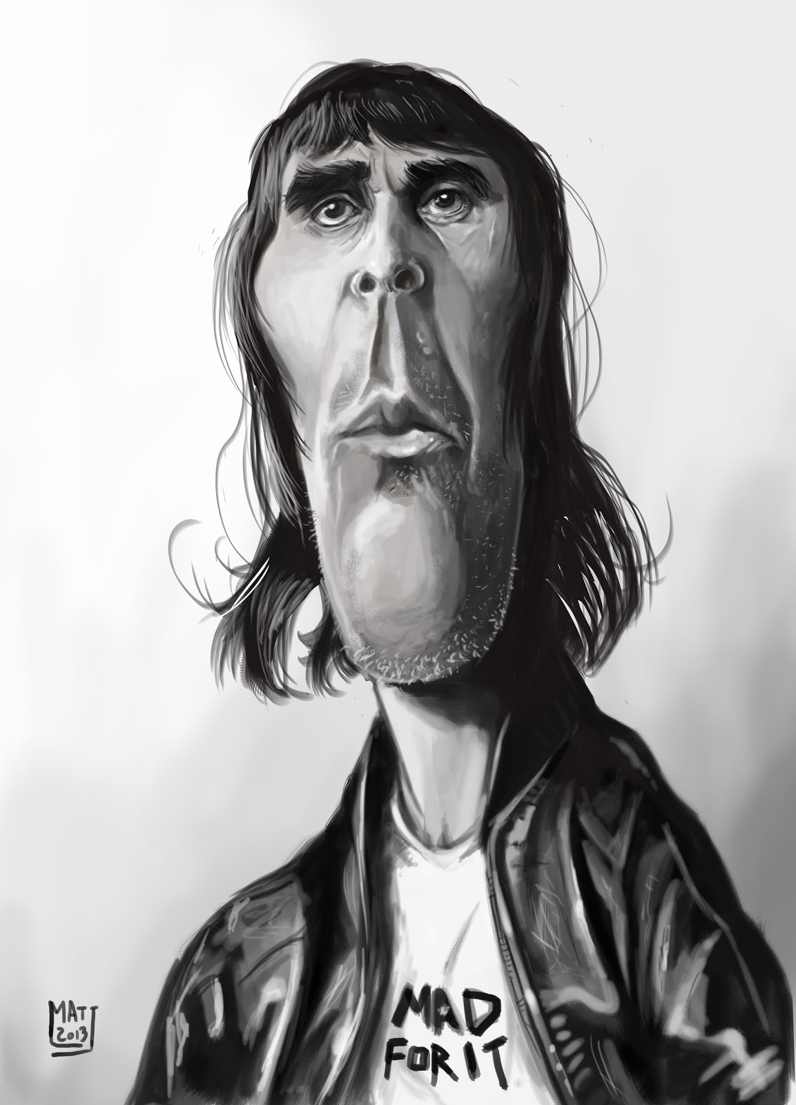 Matt Ryder Caricature: Ian Brown - Stone Roses