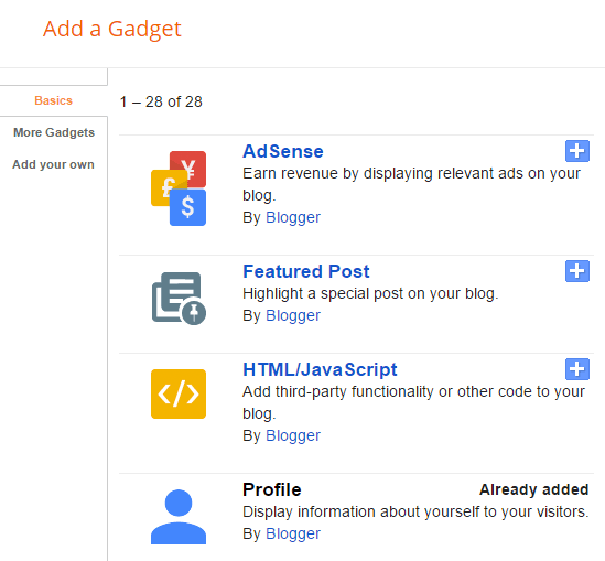 How to Add Gadgets - Widgets to Blogger - Tricks AZ