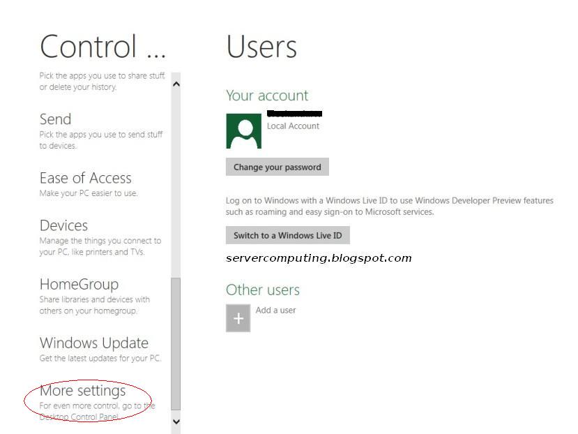 Use old control panel in Windows 8 ~ ServerComputing