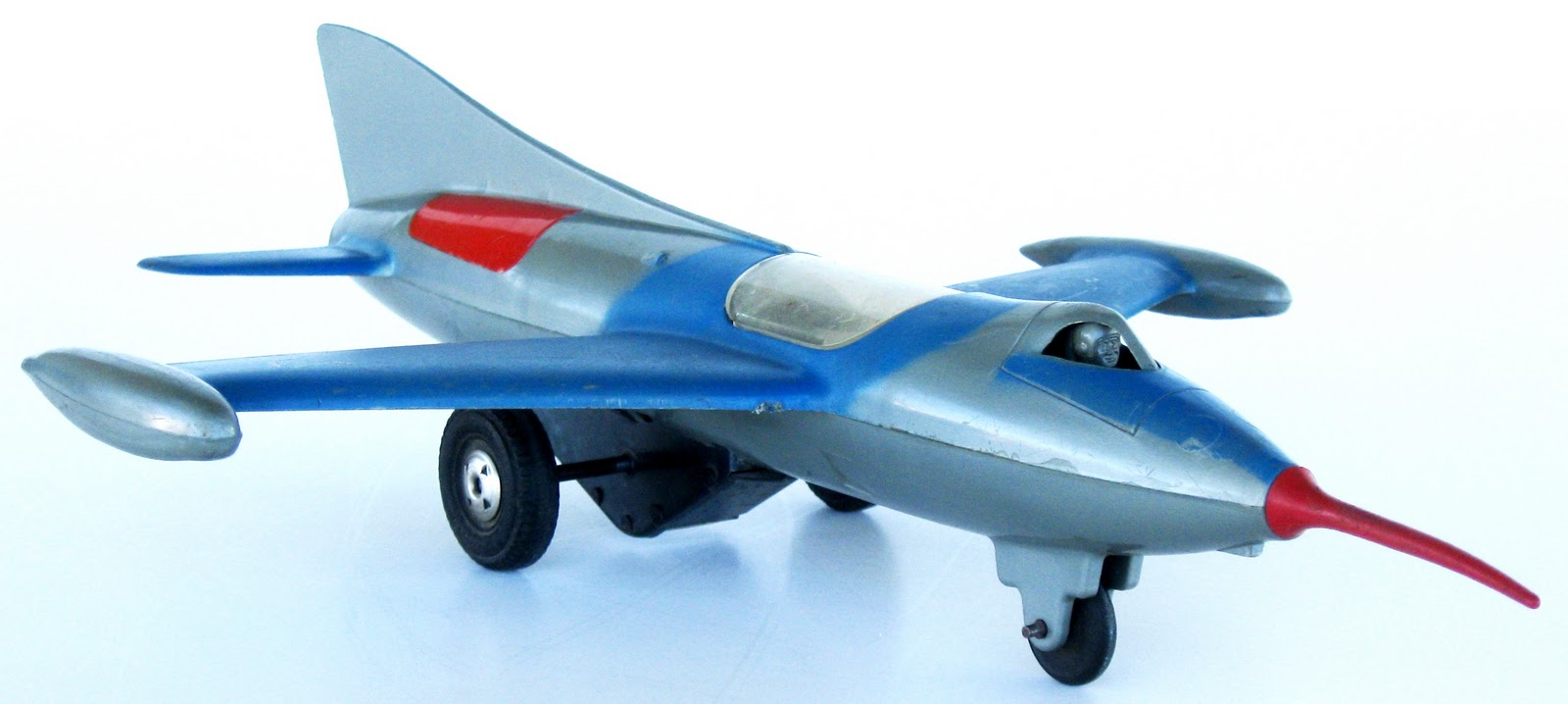 Toys and Stuff: Marx Sparkling Supersonic Jet Plane - Silver-Gray Fuselage