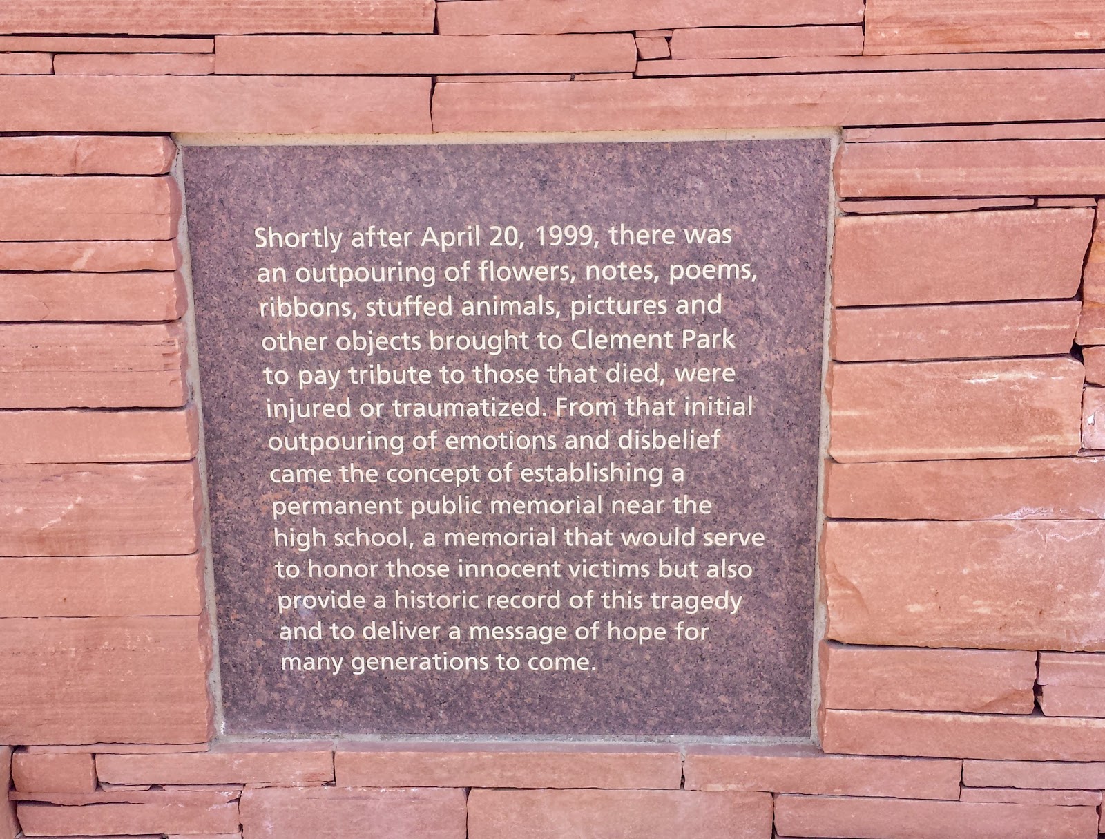 Columbine High School Memorial Wall
