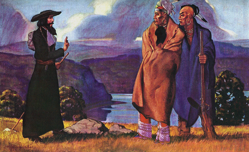 Los de abajo a la izquierda: Un iroqués habla de los misioneros