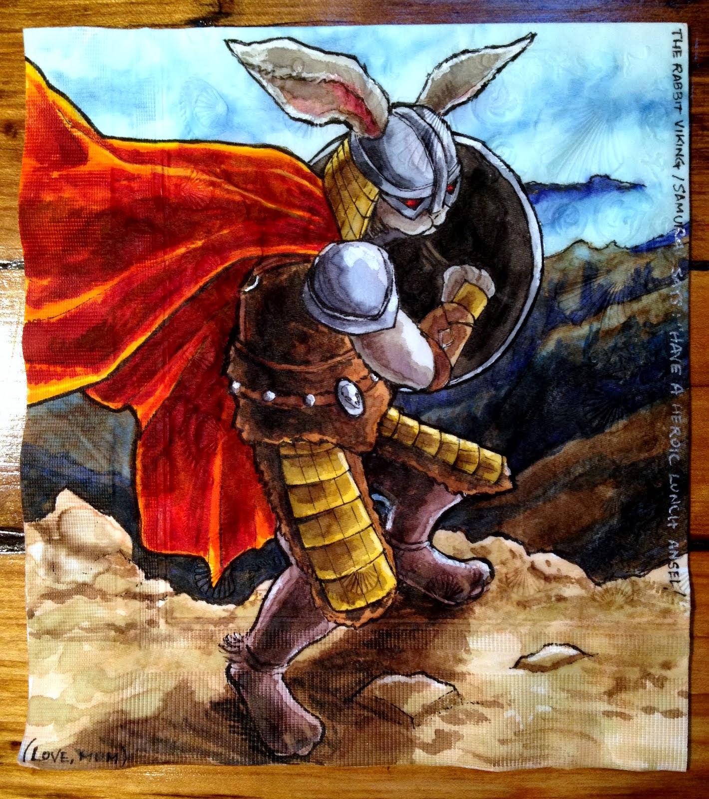 Daily Napkins: Rabbit Samurai Viking Assassin