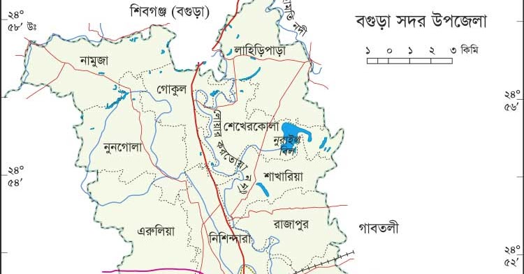 Bangladesh Map All: Bogra Sadar Upazila MAP