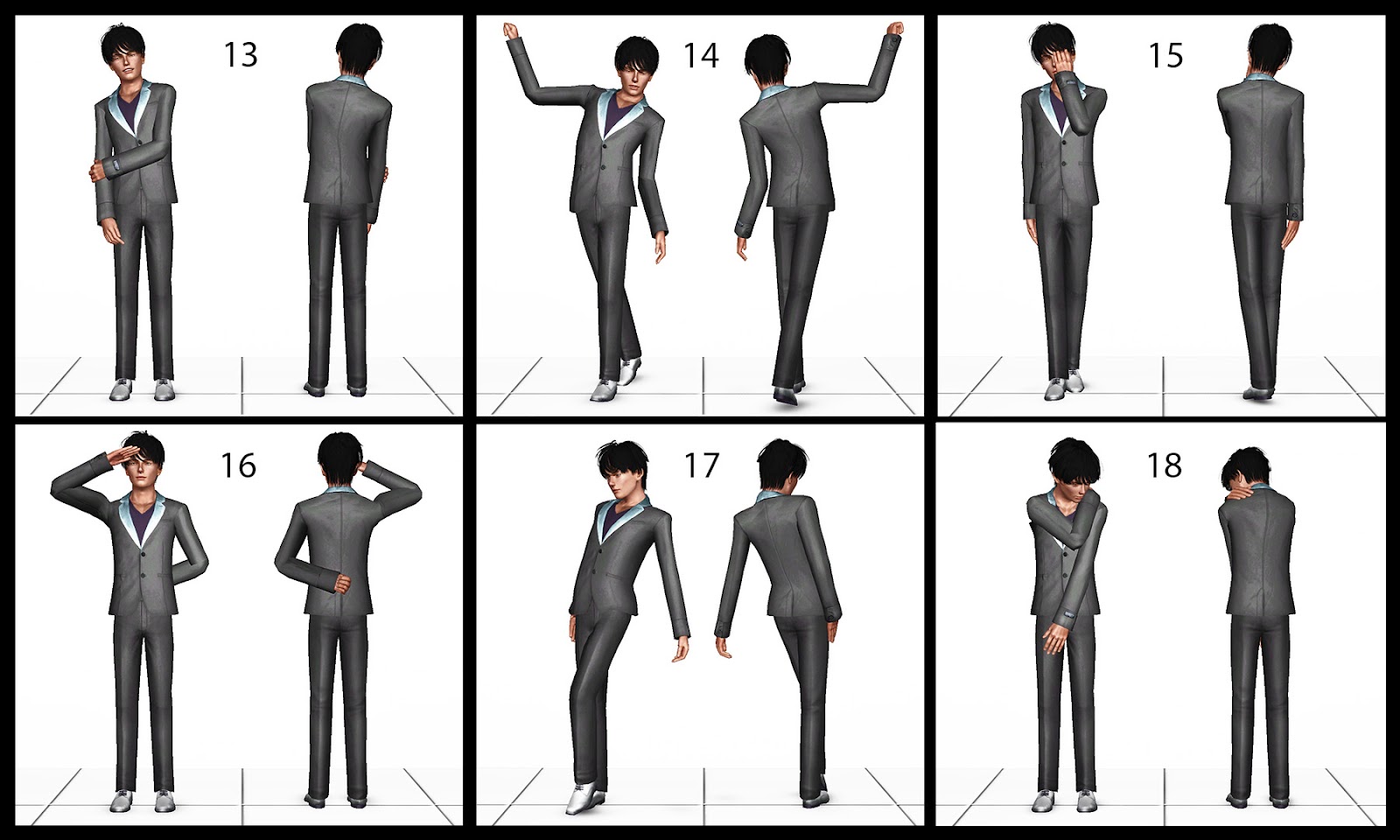 Bubble Clouds Sims: Male Pose Pack