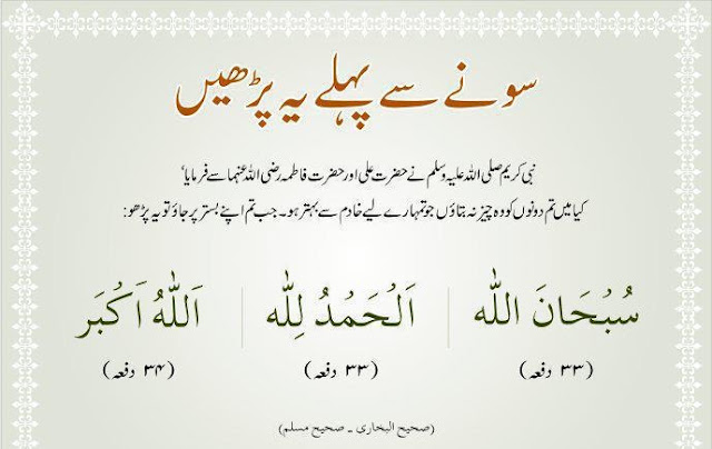 Kalmaat To Read Before Sleeping - Hadith With Urdu - Urdu Islamic ...