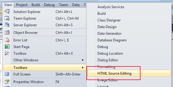 Allen Conway: Adding The HTML Target Schema Selection to VS.NET 2010 ...