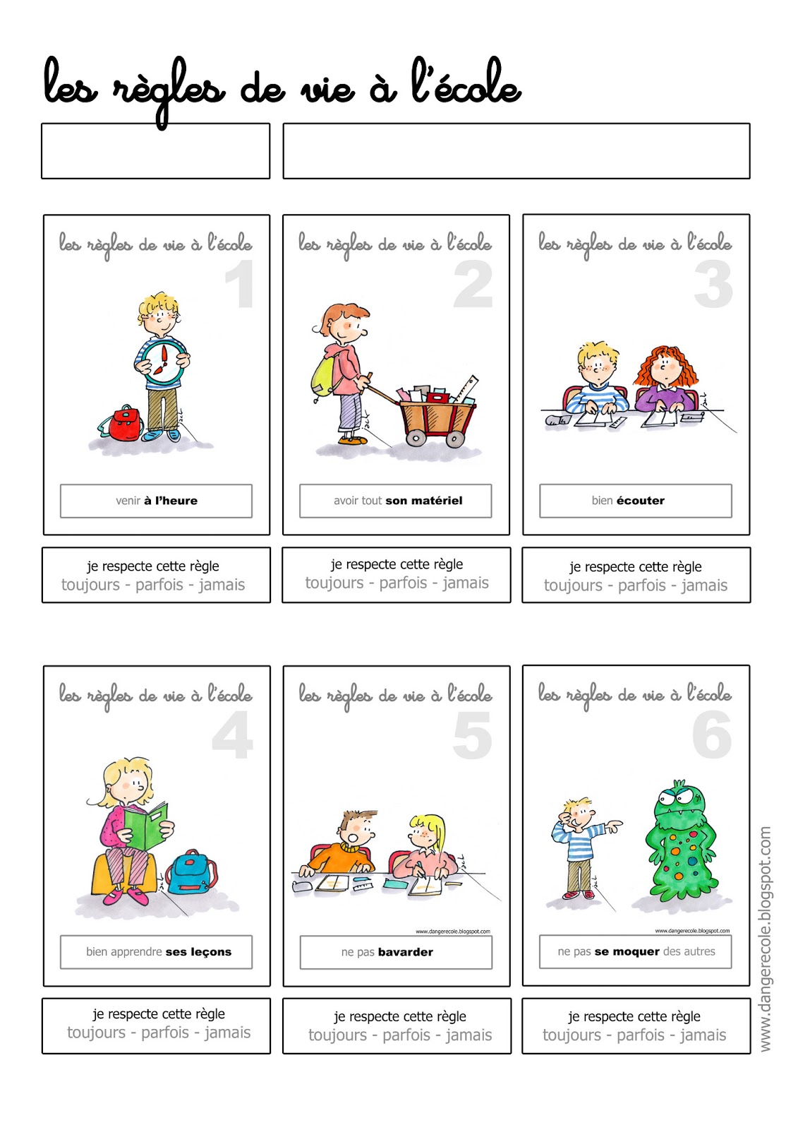 danger école: affichages utiles en vrac