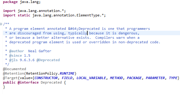 Java Deprecated Annotation