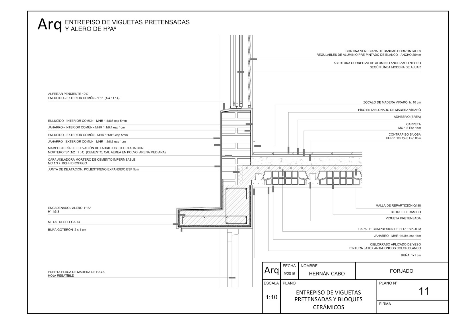 Detalles constructivos CAD: Cubierta inclinada de viguetas pretensadas ...