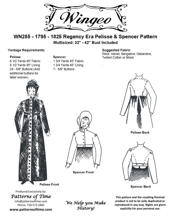 The Antique Sewist: Wingeo Regency Era Pelisse & Spencer WN255