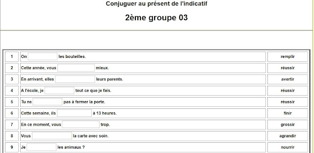 Le blog de FLE de madame Lourido: Verbes du 2e groupe au présent de l ...
