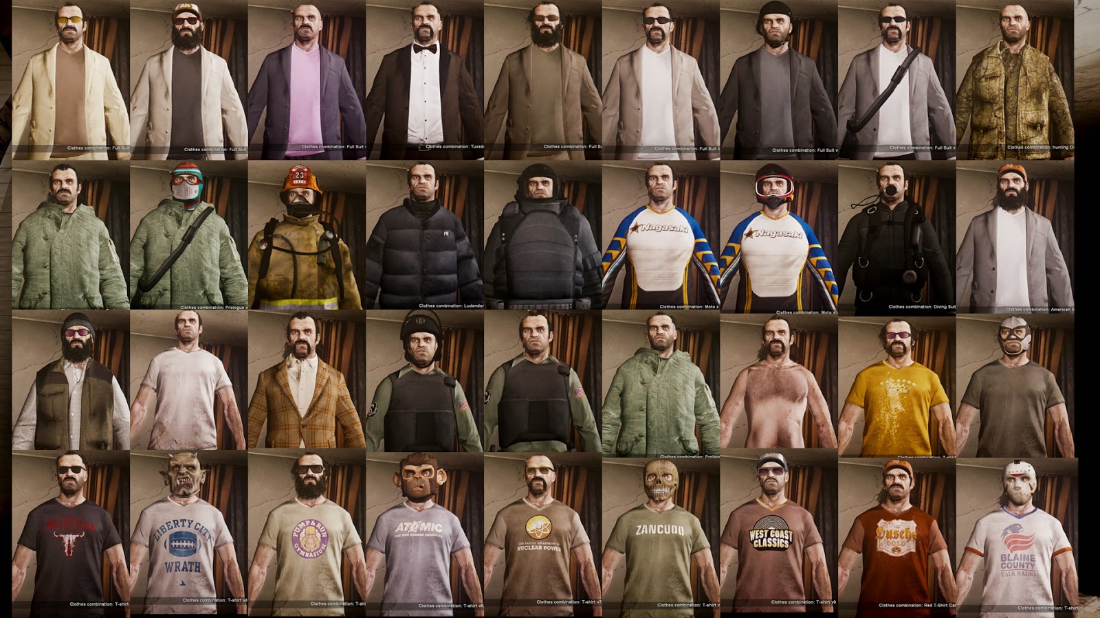 GTA 5,GTAV,GTA IV Mods and Skins: GTA V Trevor-All clothing,Outfits v2