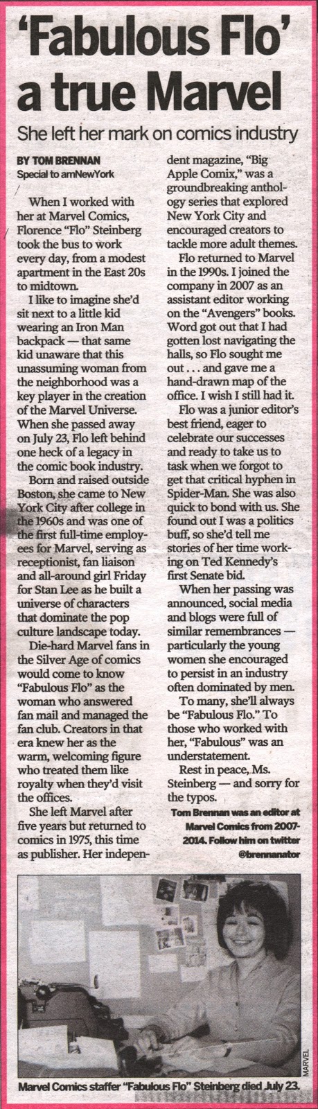 Timely-Atlas-Comics: "Fabulous" Flo Steinberg (1939-2017)