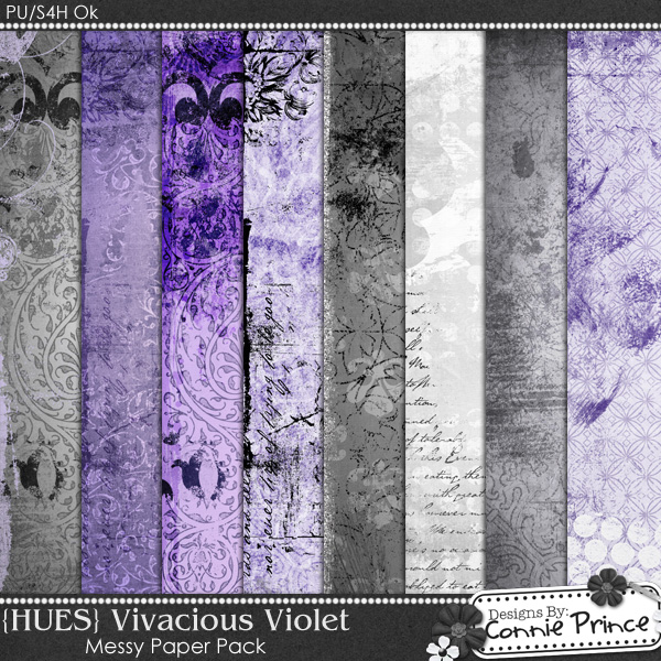 Connie Prince Digital Scrapbooking News: New {HUES} Vivacious Violet ...