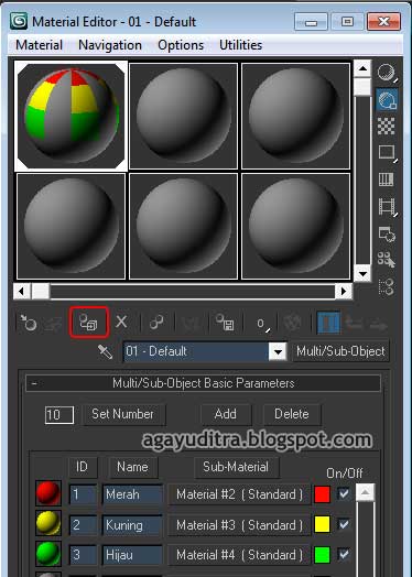 Aga Yuditra Blog: Cara Menggunakan Material Multi / Sub-Object 3ds Max
