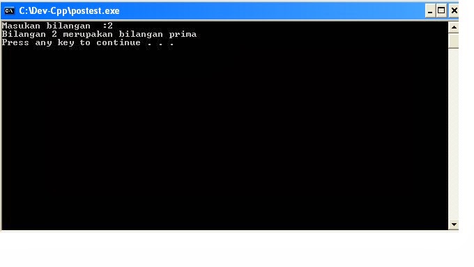 Program C++ Menentukan Bilangan Prima
