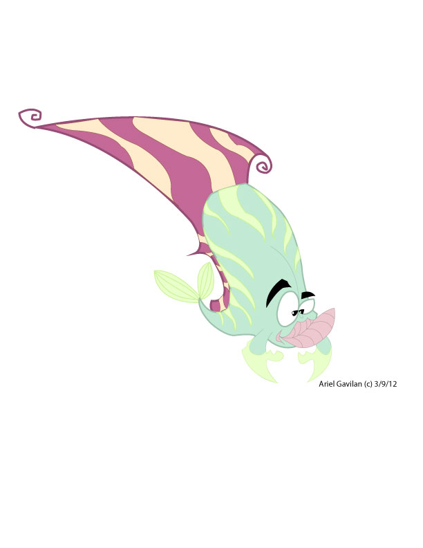 Ariel's Character design's and Art: Fish character design concepts finished