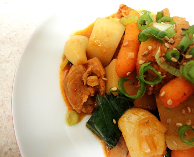 MD cooks for two: Korean Spicy Braised Chicken - Dak Doritang