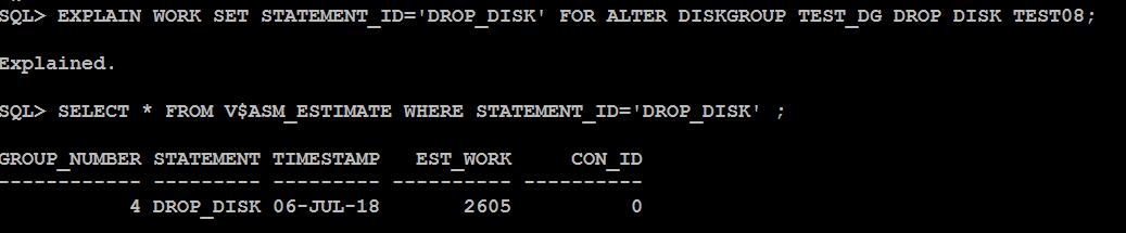 Estimate ASM Rebalance Operation Upfront