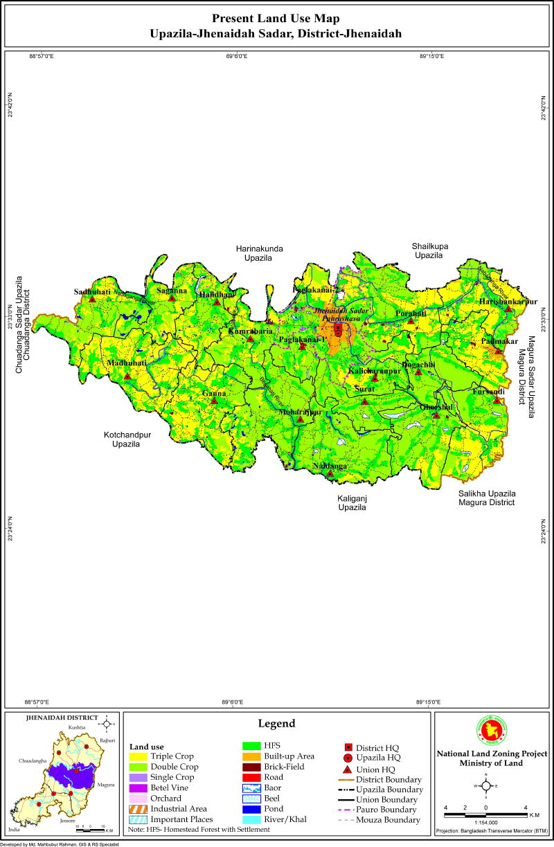 Mouza & Land Use Maps of Jhenaidah Sadar Upazila, Jhenaidah, Bangladesh ...